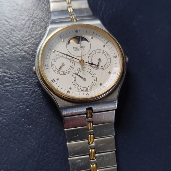 Seiko Moon phase chronograph 7F39-6020 Stainless Steel Bracelet ...
