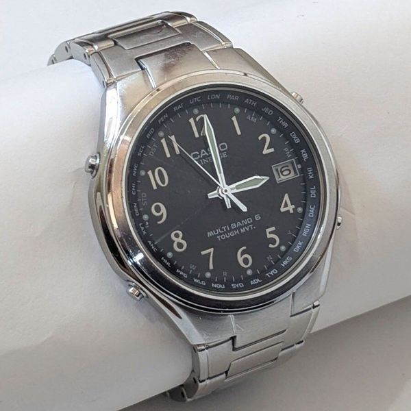 Casio Lineage LIW-T110 Black Dial Steel Date Atomic Solar Watch From ...