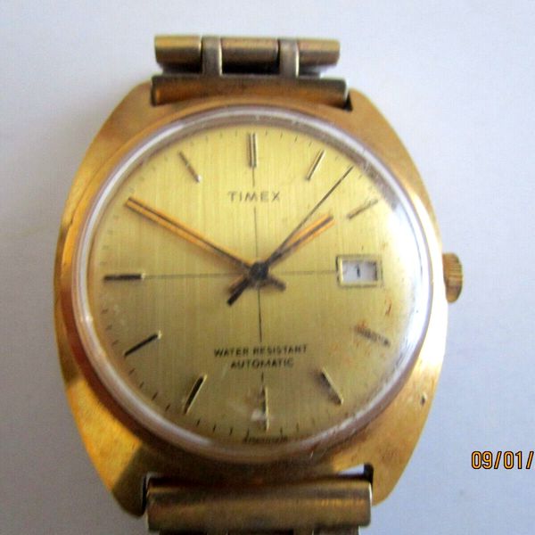 VINTAGE MENS TIMEX AUTOMATIC GOLD TONE WATCH - SELF WINDING AND RUNS ...
