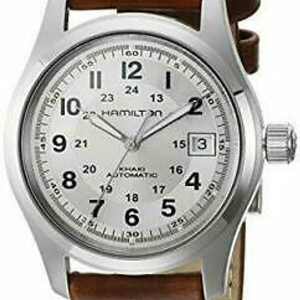 Hamilton H70455553 Men's Khaki Field 38mm Case Brown Leather Strap ...