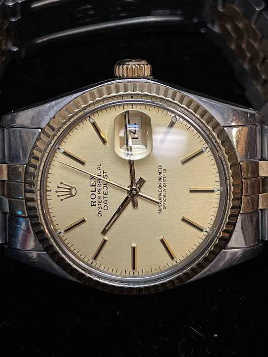1979 Rolex Datejust 16013 Yellow Gold Dial Two Tone Jubilee No Papers ...