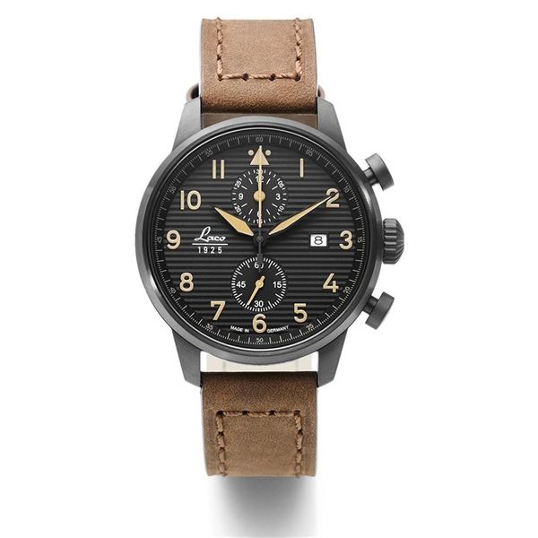 Laco Laco Engadin Quartz Chronograph 42mm Black Dial Stainless Steel ...