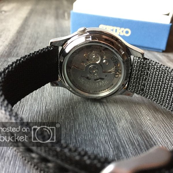 SOLD Brand new Seiko Military SNK809 black dial on black canvas strap ...