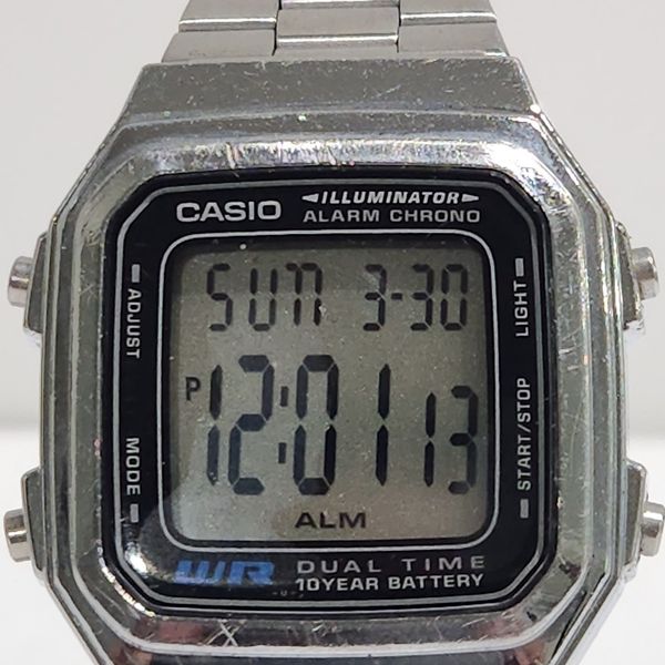 CASIO A178W Mod Men Silver Digital Alarm Chrono Watch | WatchCharts Marketplace