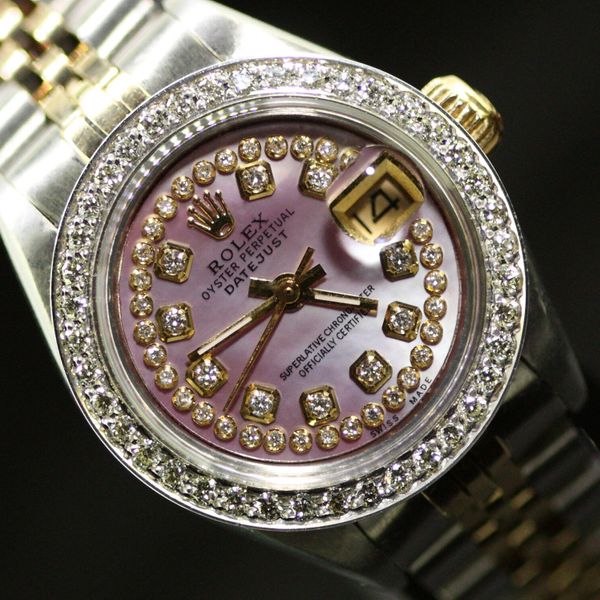 Rolex Ladies Datejust Oyster 18K Gold Jubilee Stainless Diamond Dial ...