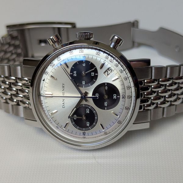 Dan Henry 1964 Gran Turismo Chronograph Silver Panda Tricompax Quartz ...
