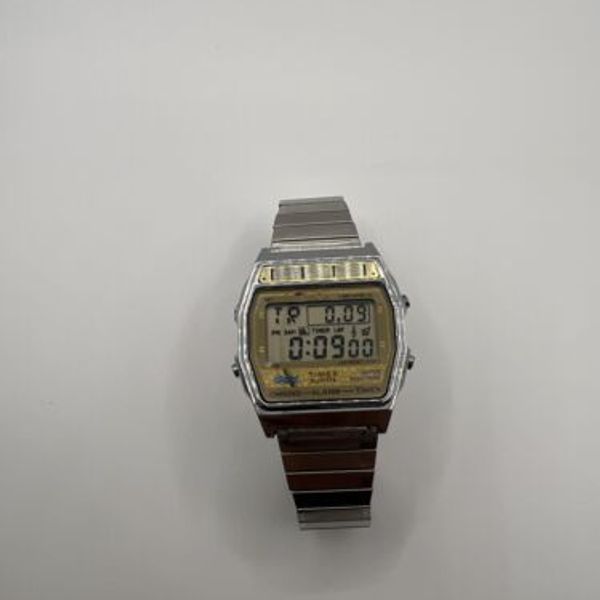 Timex Watch For Men Indiglo Night Light Chrono Alarm Timer Gold WR 30 ...
