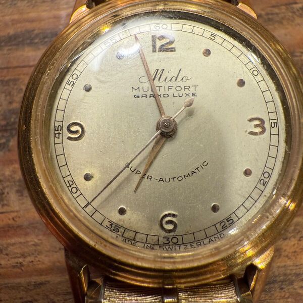 Mido Multifort Grand Luxe Super-Automatic â 14K Gold Powerwind Wrist ...