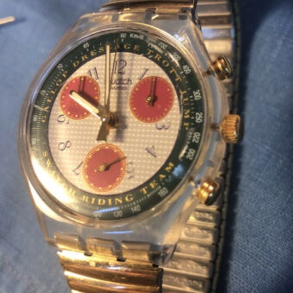 1992 Swatch Riding Team Chronograph Watch. Running. Gallop Dressage ...