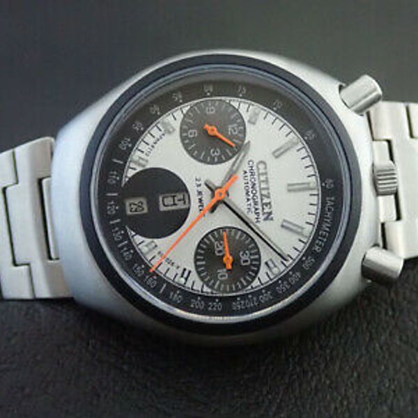 Vintage Citizen 8110 Automatic Flyback Chronograph Mens Watch BULLHEAD ...