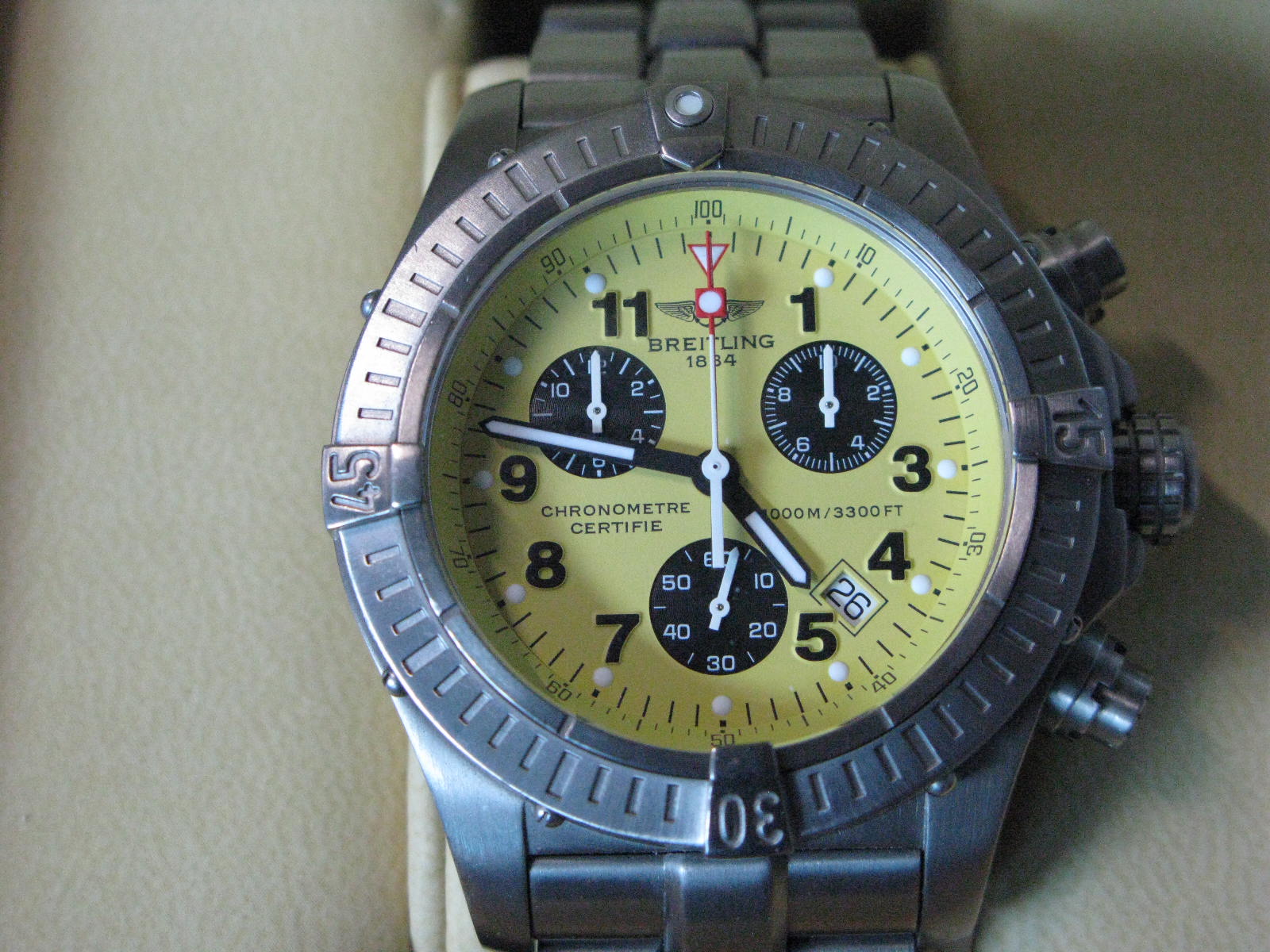 Breitling Chrono Avenger M1 Titanium with Yellow Dial | WatchCharts ...