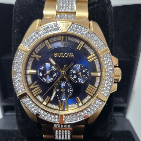 Bulova - Crystal Gold Tone - Men's Watch - Model 98C128 | WatchCharts ...