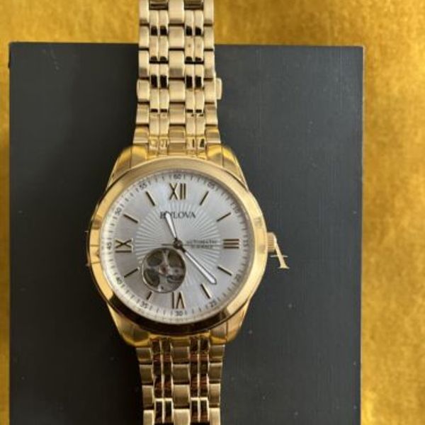 Bulova 97A130 Menâ s Gold Tone Automatic Watch | WatchCharts Marketplace