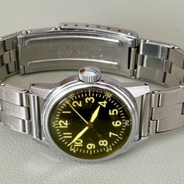 Vintage 1940s Elgin A-11 Military WW2 Watch Cromwell USA Rivet Bracelet ...