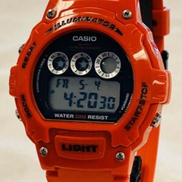 CASIO W-214 HC (3225) Men’s Retro Digital Wristwatch Chrono Working ...