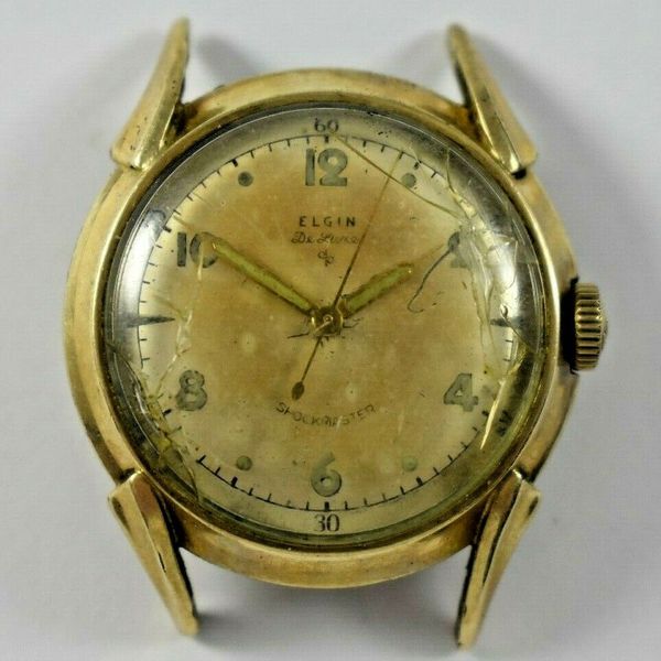 Vintage Elgin De Luxe Shockmaster 18 Jewels 685 Wrist Watch Runs lot.17 ...