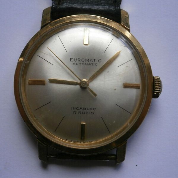 Vintage gents wristwatch EUROMATIC automatic watch working ETA 1256 ...