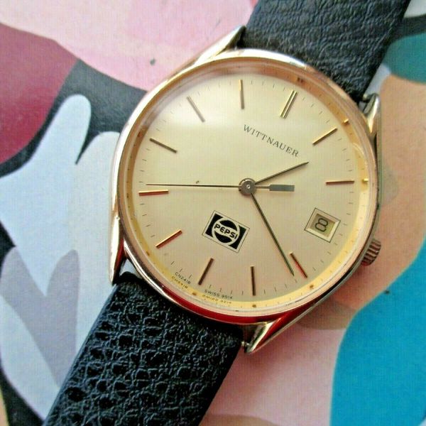 BEAUT.LONGINES-WITTNAUER 'PEPSI' GENTS QTZ WATCH.SUPER CASE/MINT DATE ...