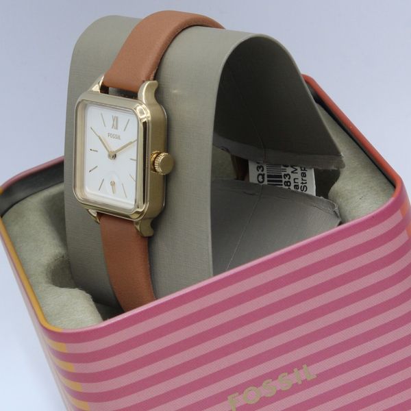 NEW AUTHENTIC FOSSIL COLLEEN SQUARE GOLD BROWN LEATHER BQ3909 WOMEN'S ...