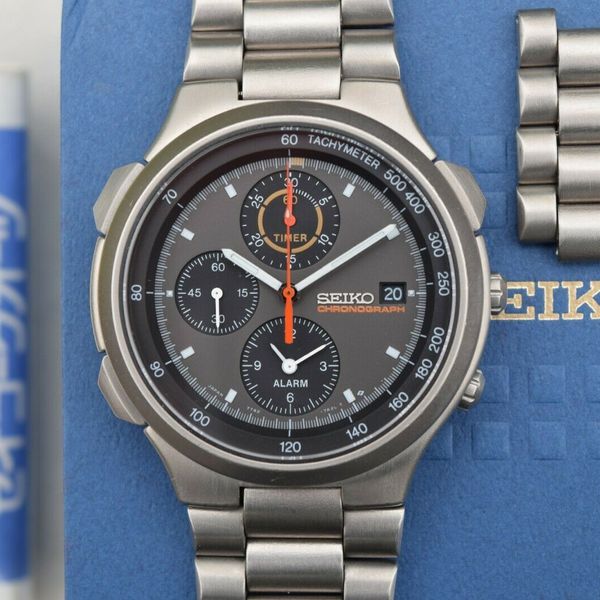 Serviced Seiko Titanium SpeedMaster Chronograph Watch 7T42-6A10 SBBR001 ...