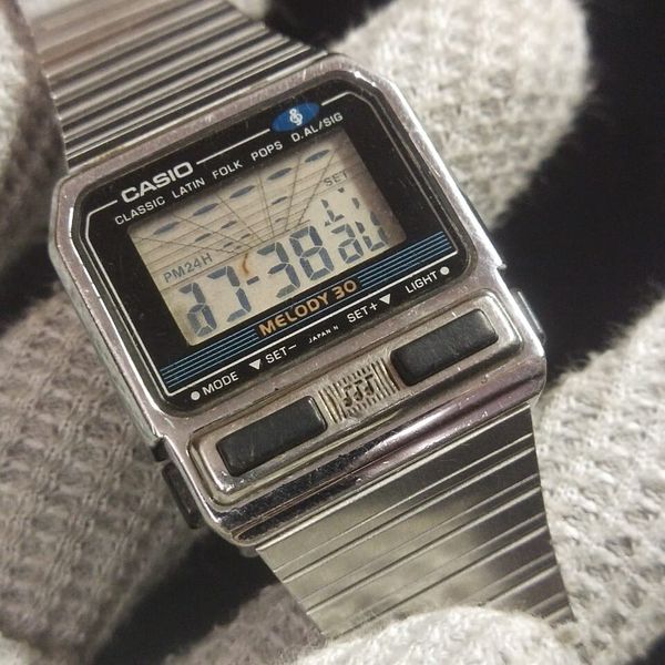 Vintage Casio M-301 Module 472 MELODY 30 ULTRA RARE WATCH JAPAN For ...