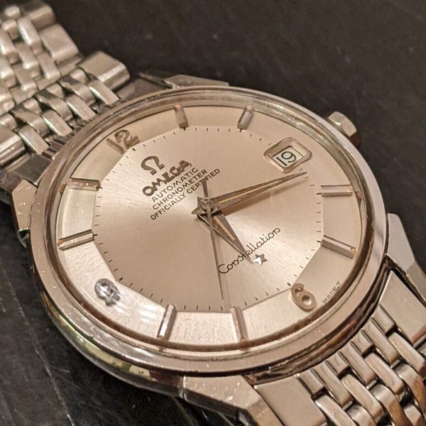 1966 Omega Constellation silver PIE PAN 168005 SGR SERVICED Î©561 ...