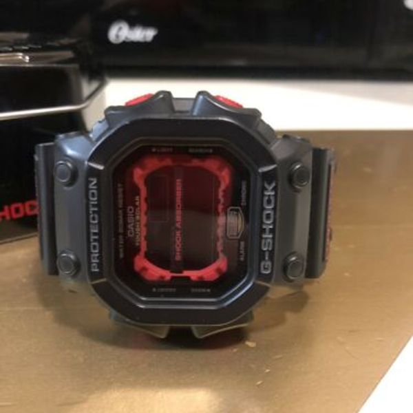 RARE Casio G-Shock Red & Black 3221 GX-56 ST STEEL BACK 20 BAR MUD ...