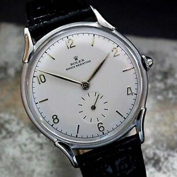 Magnificent 1948 Oversize (35mm) Steel Rolex Precision 4498 Gents ...