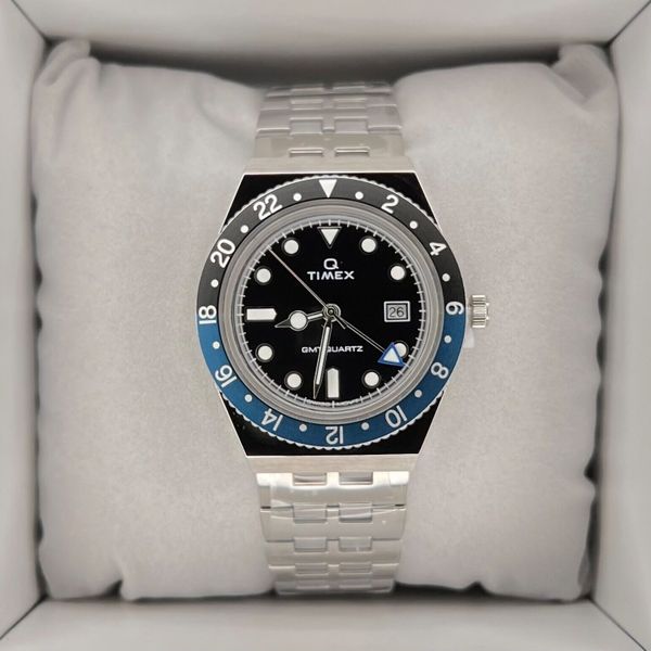Timex Q GMT Batman (Black and Blue) 38mm New With Box & Papers ...