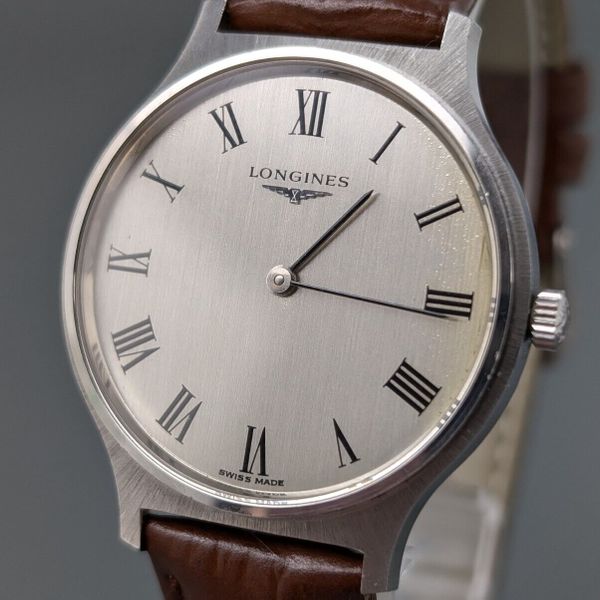 LONGINES Cal. L847.3 SILVER Roman dial Hand winding Men's Watch Vintage ...