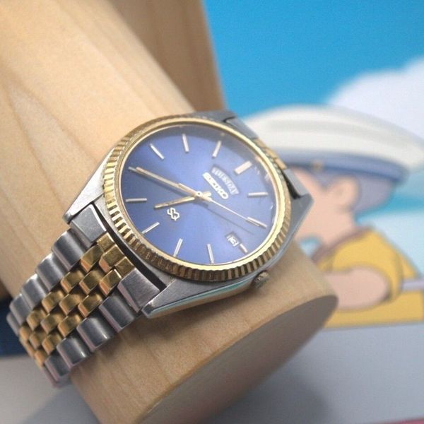 SEIKO SQ President Quartz Day Date Watch Blue Dial 2 Vintage Tone 5Y23-8A69 | WatchCharts ...