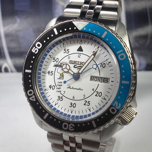 SEIKO 150M DIVERS DAY/DATE AUTO MENS WATCH 6309-7290 'SEIKO 5 SNOOPY ...