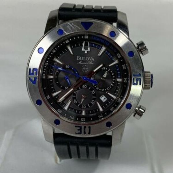 Men's Bulova Marine Star 98B165 Quartz Chronograph SS Watch w Sports ...