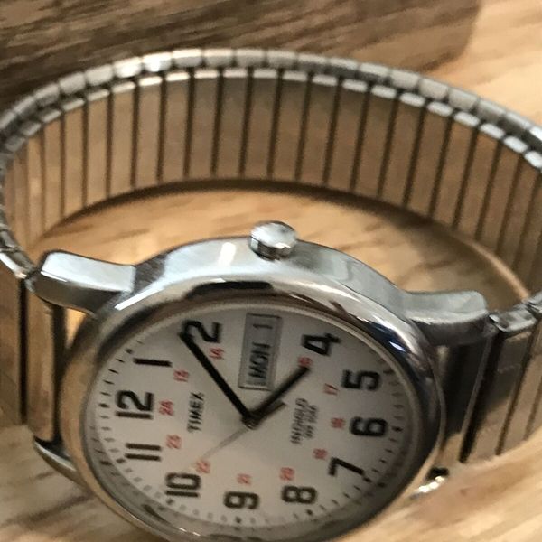 Timex Indiglo Mens Watch T20451 Day / Date White Dial Easy Reader | WatchCharts Marketplace