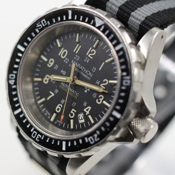 Marathon GSAR Automatic 30ATM Dive Watch 41mm U.S Gov Stainless Steel ...