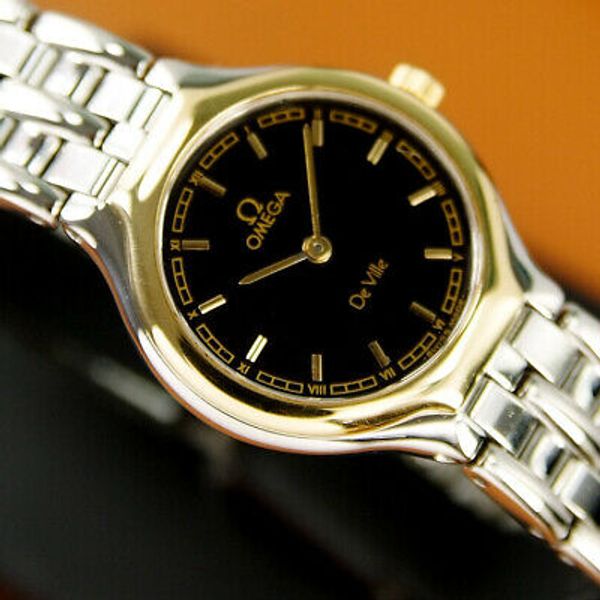 Authentic Omega DeVille Symbol 18k Solid Gold Bezel Quartz Ladies Watch ...