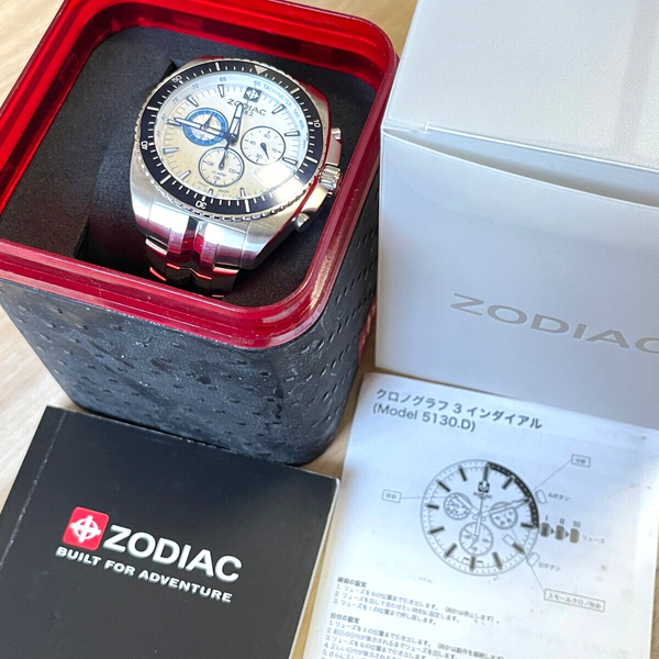 Zodiac ZO5505 Speed Dragon Quartz Round Watch White 100 Meters ...