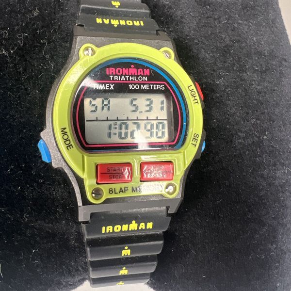 Vintage Timex Womenâ s Ironman Triathlon Indiglo 8Lap Green Watch ...