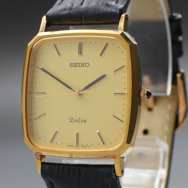 [Near MINT] Vintage Seiko Dolce 5E31-5A80 27mm Gold Dial Qz Men's Watch JAPAN | WatchCharts ...