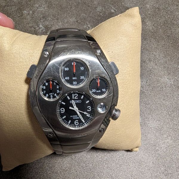 Seiko Sportura Kinetic 9T82 Chronograph Mechanical Automatic Watch ...