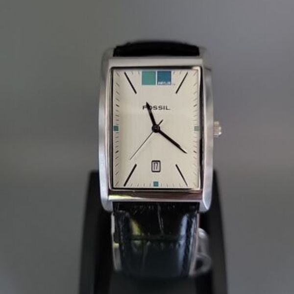 Mens RARE Fossil Arkitekt Tank Watch stainless steel 8" Wrist ...