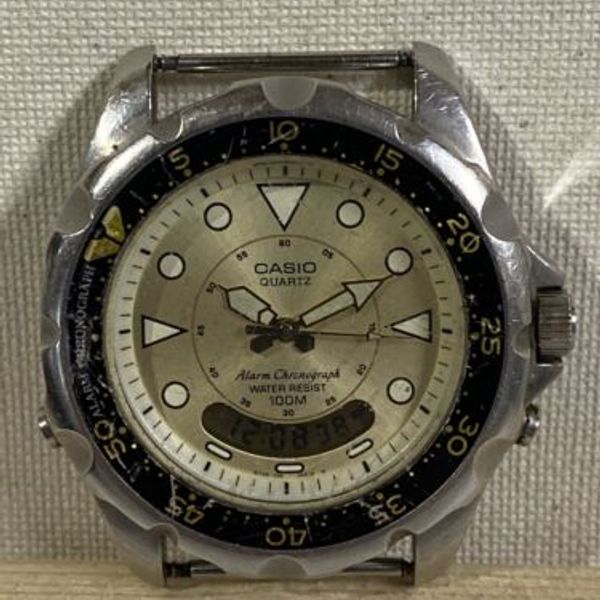 Vintage Casio AD-520 388 100M Divers Ana-Digi Men's Watch Alarm New ...