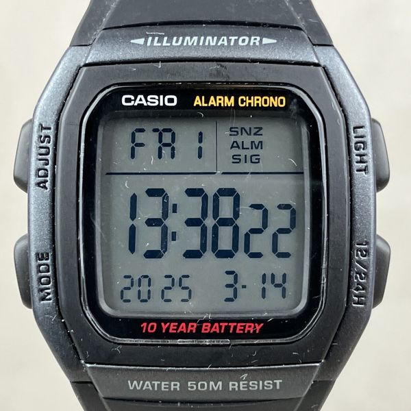 Casio Illuminator Men's Black Digital Alarm Chronograph 50m 3239 W-96H ...