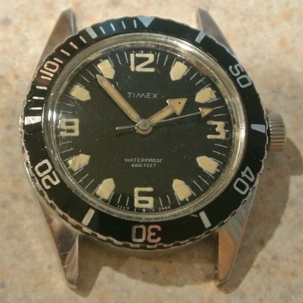 1966 Timex Diver Watch - 600 Feet , Stainless Steel Case - Manual Wind ...