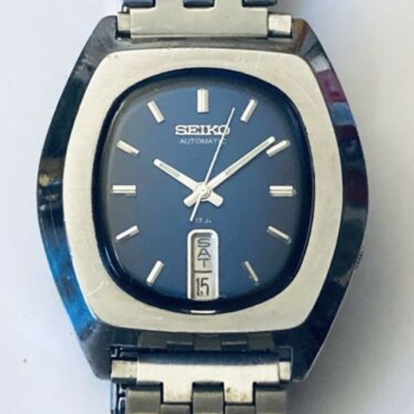 Seiko 7009-5059 Automatic Day/Date Watch ! Beautiful Blue Dial ...