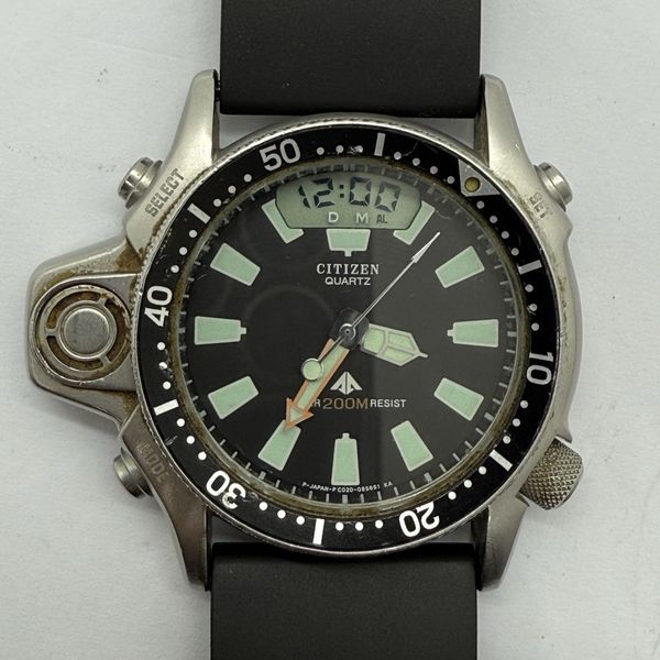 Vintage 1993 Citizen CO23-088051 Aqualand Men's Ani-Digi Wristwatch ...
