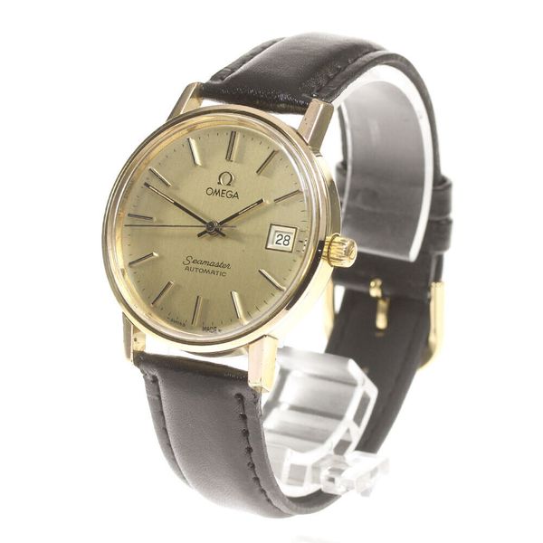 OMEGA Seamaster 166.0202 Cal.1012 Date gold Dial Automatic Men's Watch ...