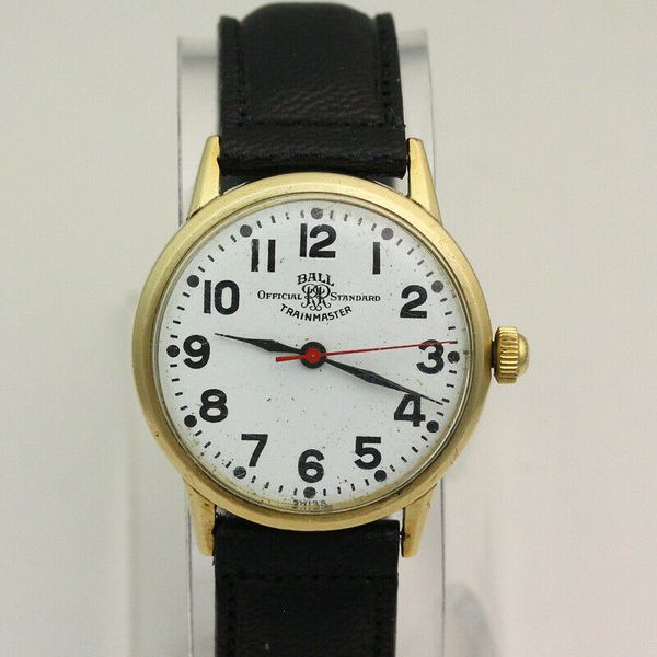 Vintage 34mm Ball Trainmaster 1604B 21 Jewel Manual Gold Filled ...