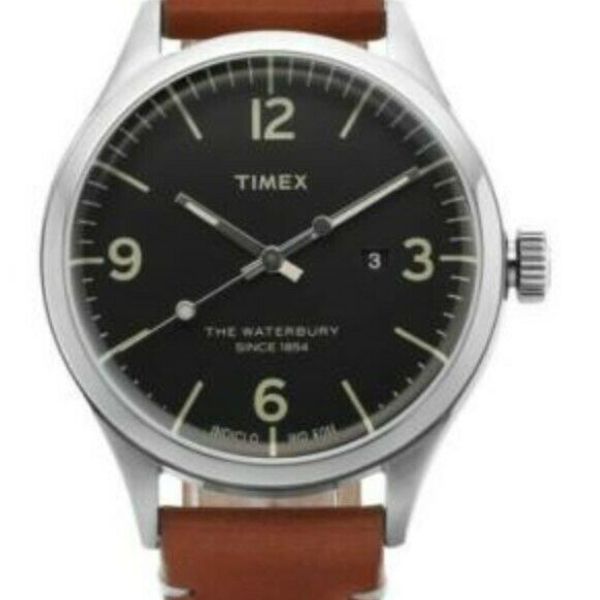 TIMEX TW2P95600 Waterbury Leather Men's Watch 40mm Quartz Indiglo ...