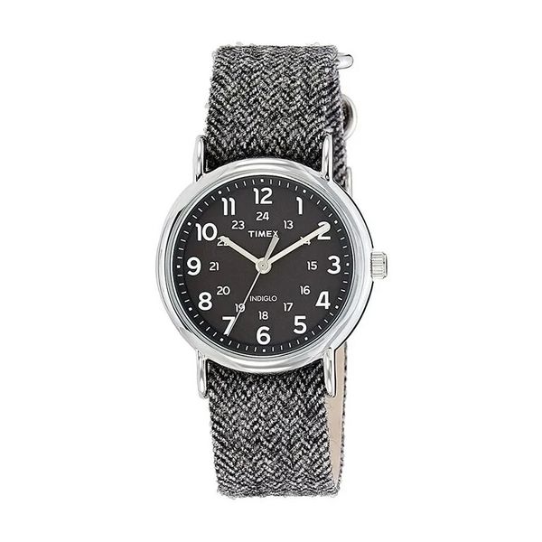 Timex Weekender Unisex Watch Indiglo Slip-Thru Canvas Leather Band 38MM ...